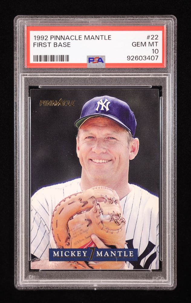 Mickey Mantle 1992 Pinnacle #22 First Base (PSA 10) | Pristine Auction