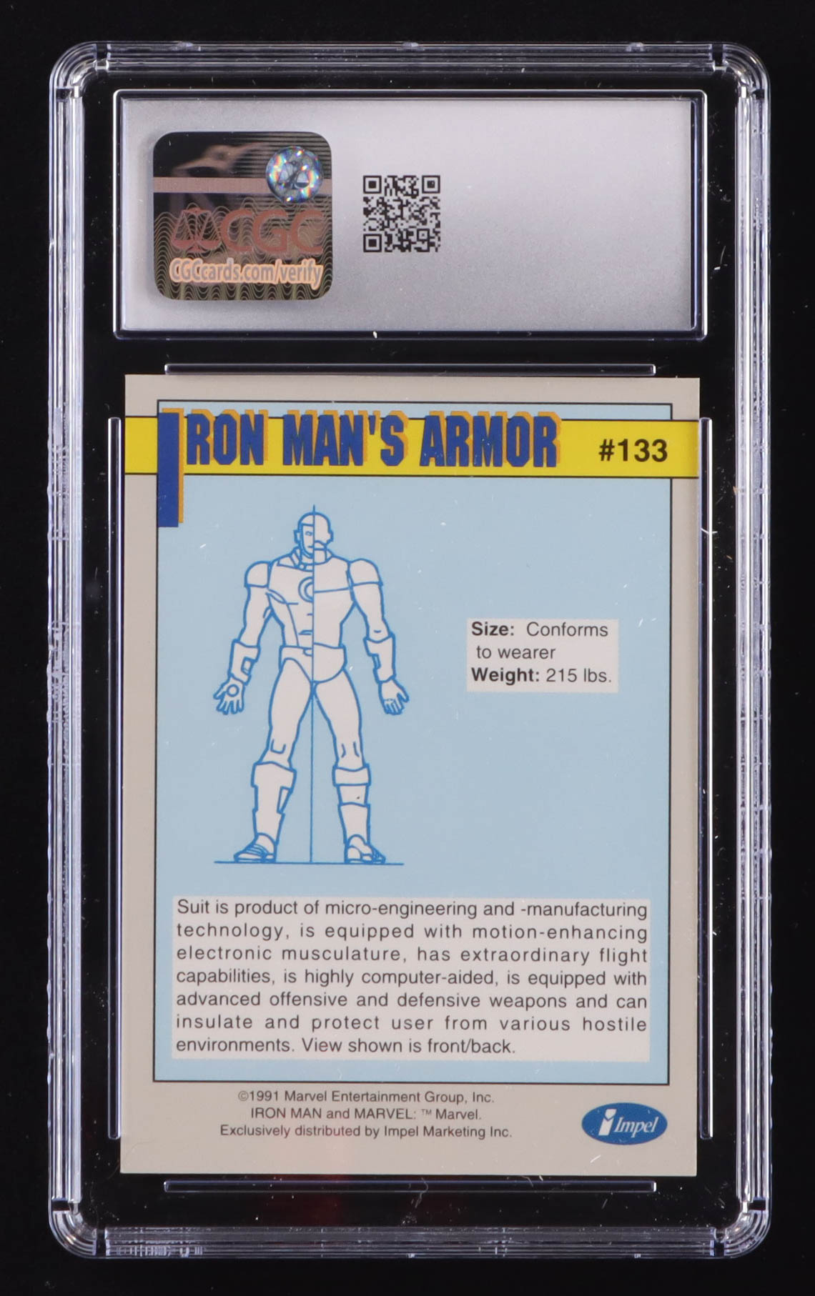 Iron Man's Armor 1991 Impel Marvel Universe II #133 (CGC 9) | Pristine ...