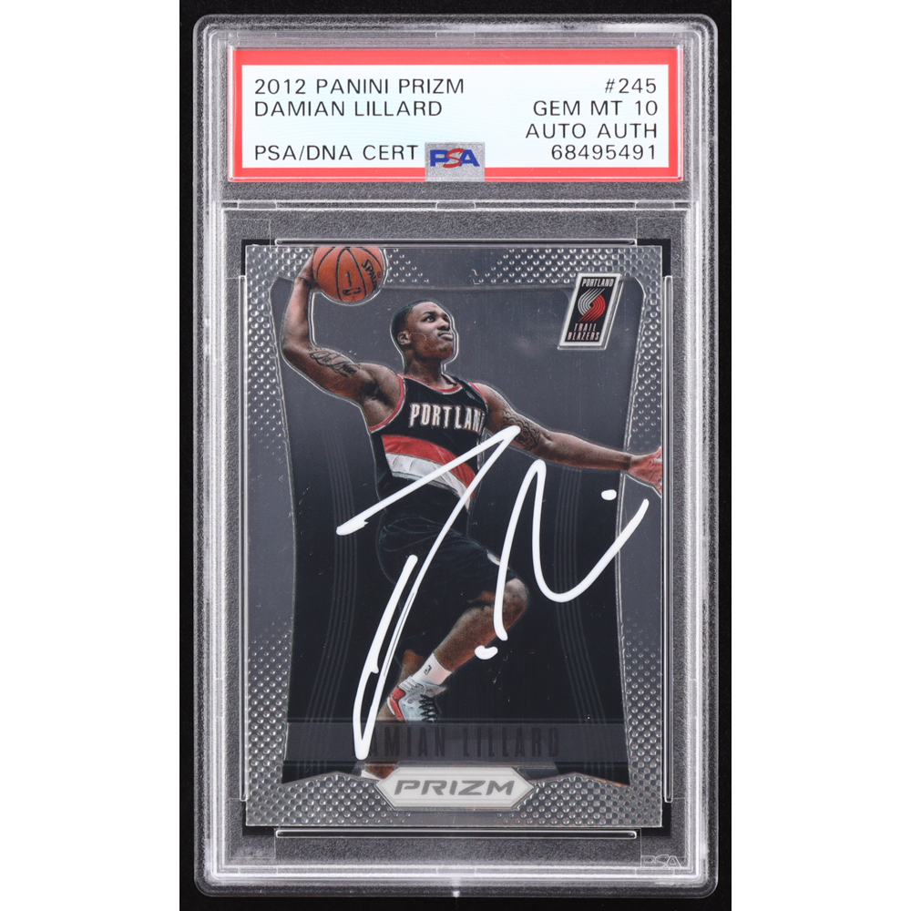 Damian Lillard Signed 2012-13 Panini Prizm #245 RC (PSA 10) | Pristine ...