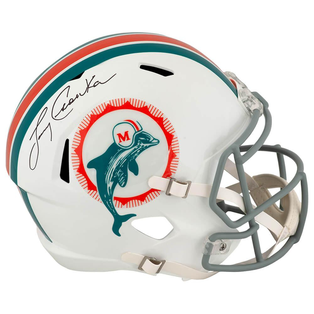 Larry Csonka Signed Dolphins Full-Size Throwback Alternate Speed Helmet ...