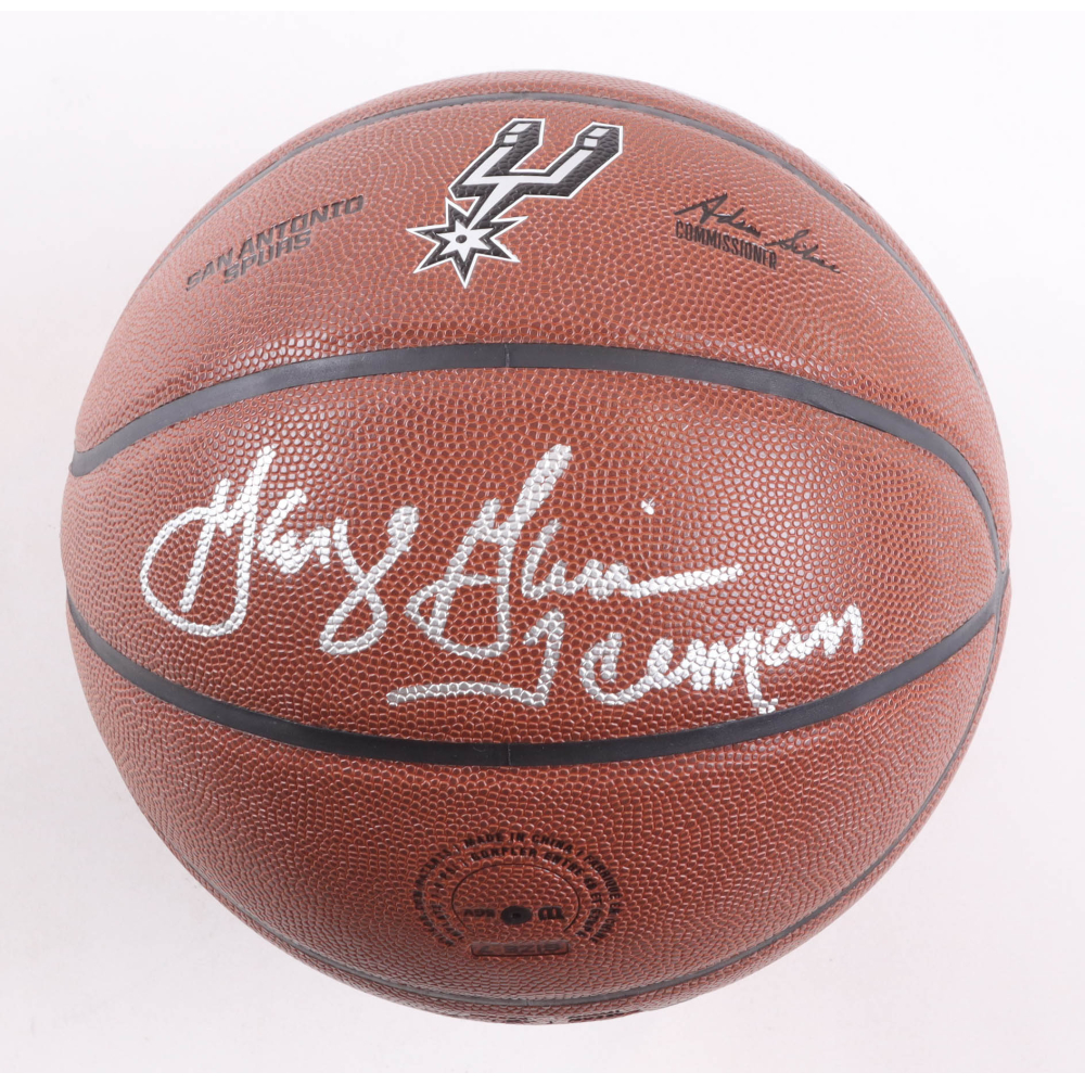 George Gervin Signed Spurs Logo NBA Basketball Inscribed "Iceman ...