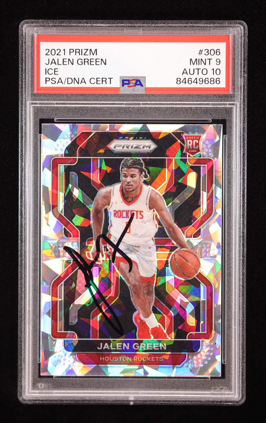 Jalen Green Signed 2021 Panini Prizm Ice Prizm #306 RC (PSA 9 | Auto 10) | Pristine Auction