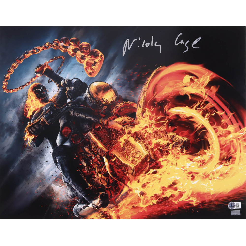 Nicolas Cage Signed "Ghost RIder" 16x20 Photo (Beckett & Celebrity ...