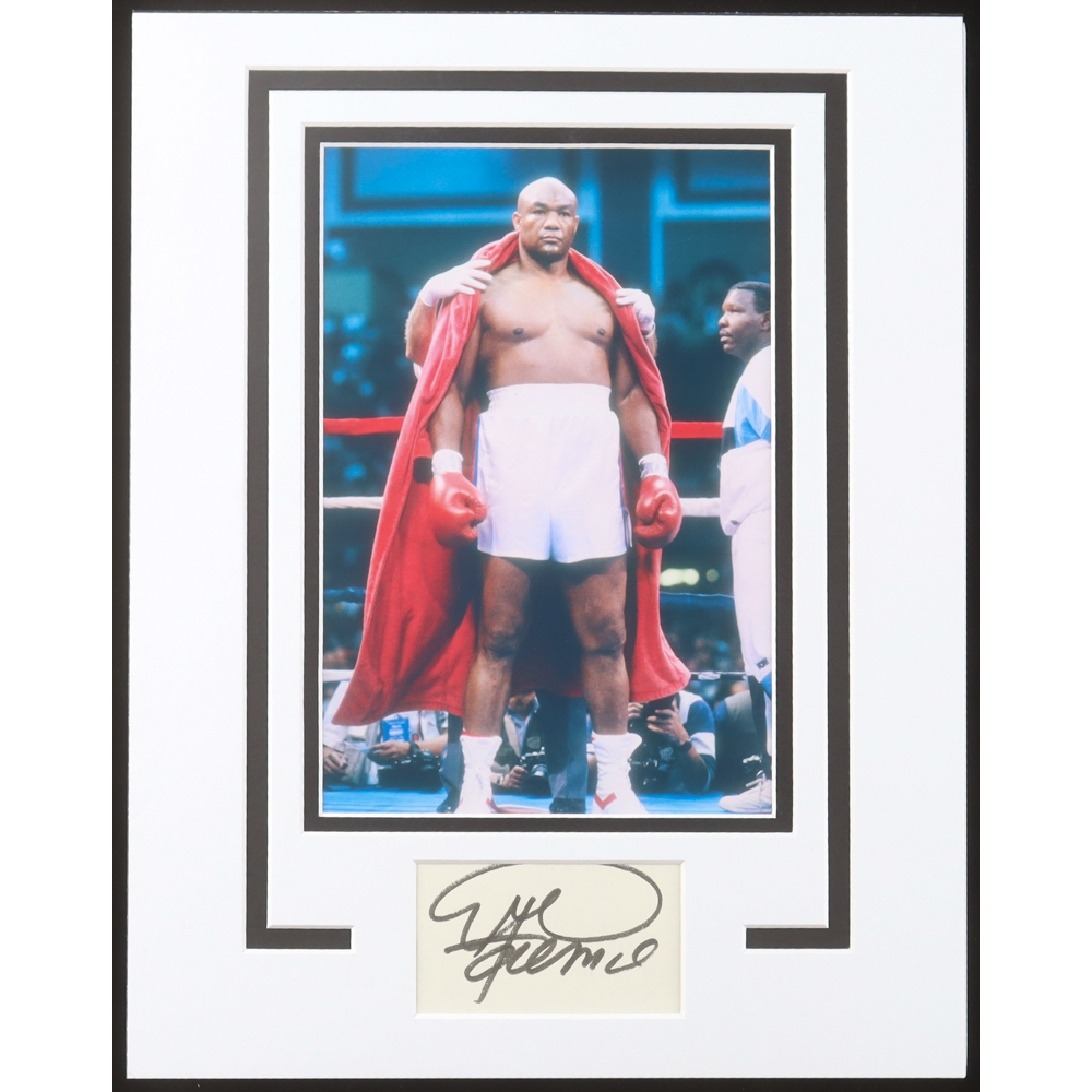 George Foreman Signed Custom Matted Cut Display (AutographCOA ...