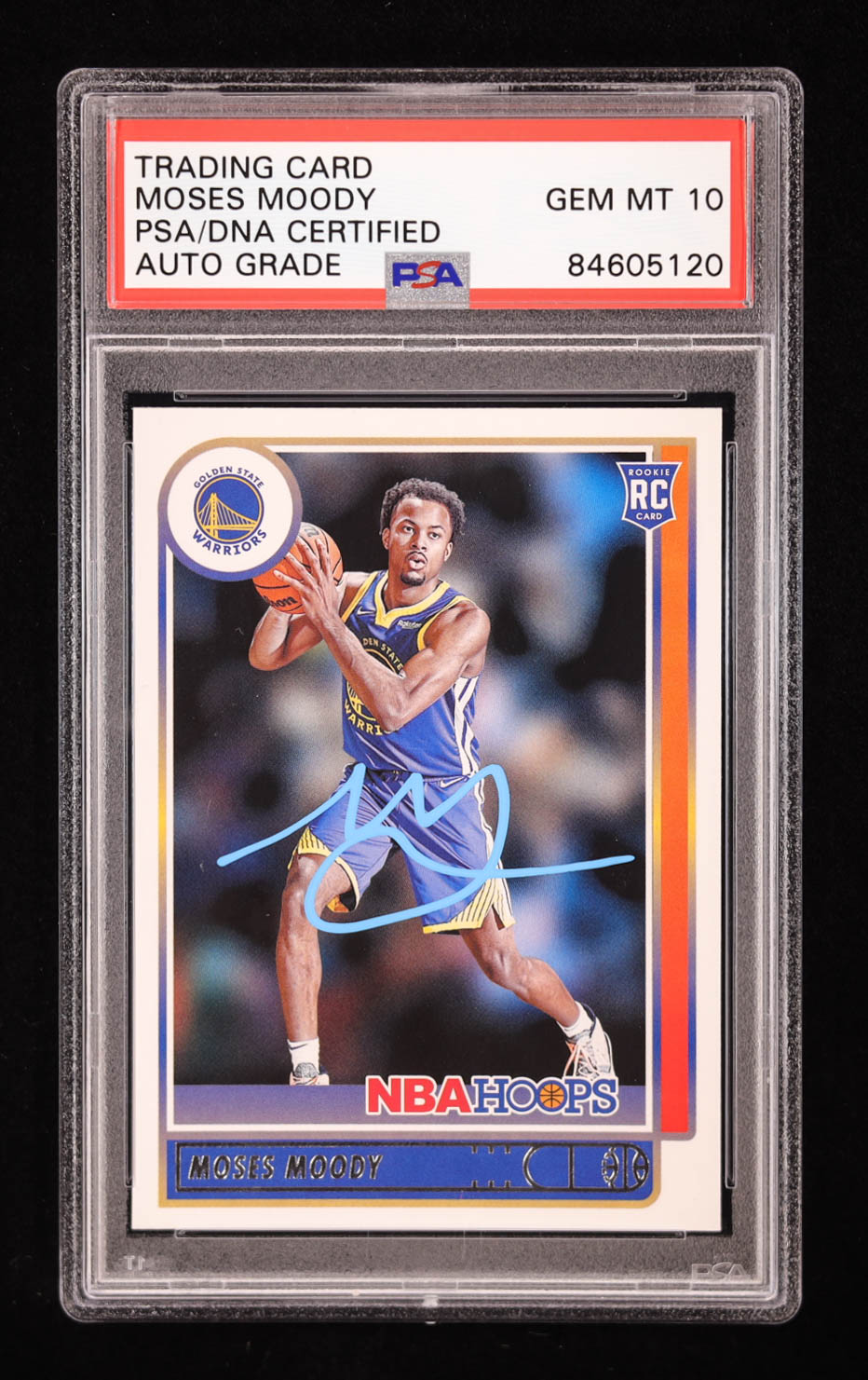Moses Moody Signed 2021-22 Hoops #229 RC (PSA | Auto Grade 10 ...