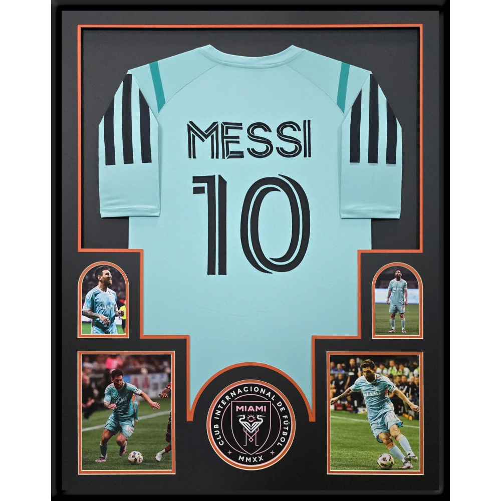 Lionel Messi Custom Framed Jersey Display | Pristine Auction