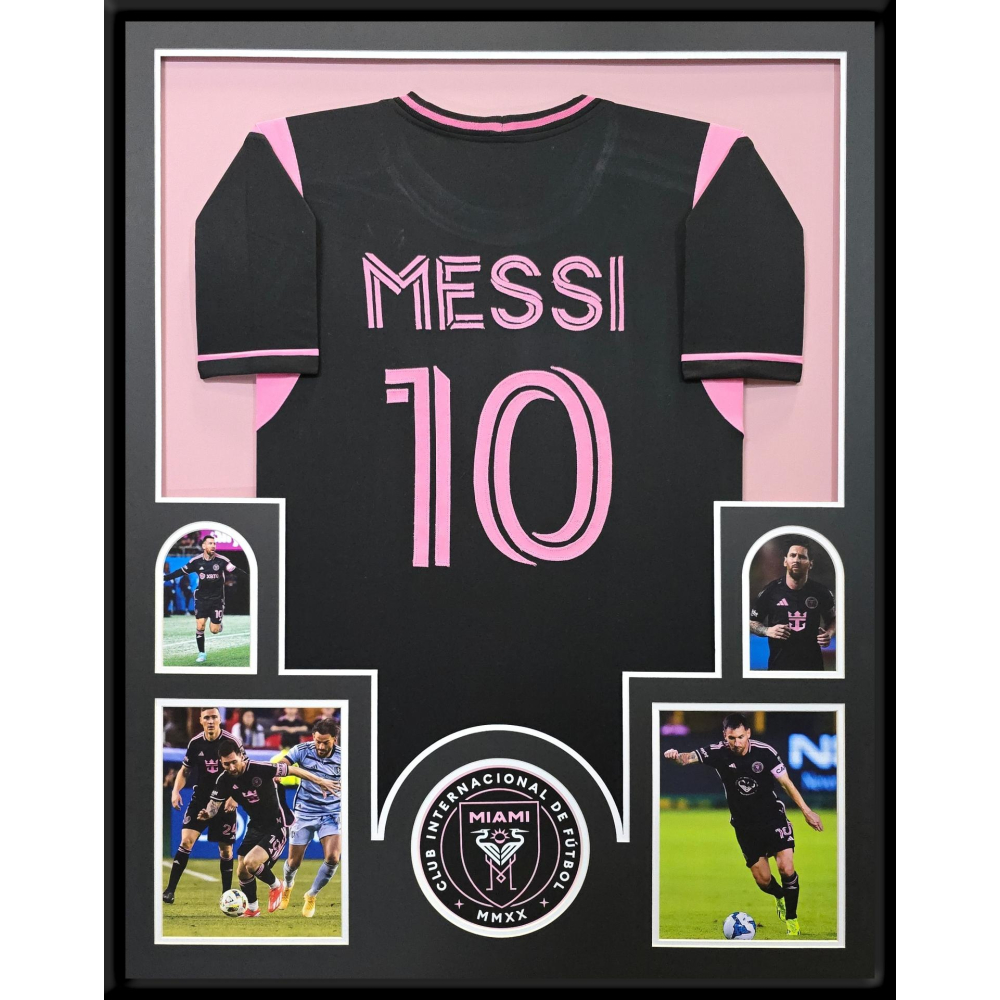 Lionel Messi Custom Framed Jersey Display | Pristine Auction