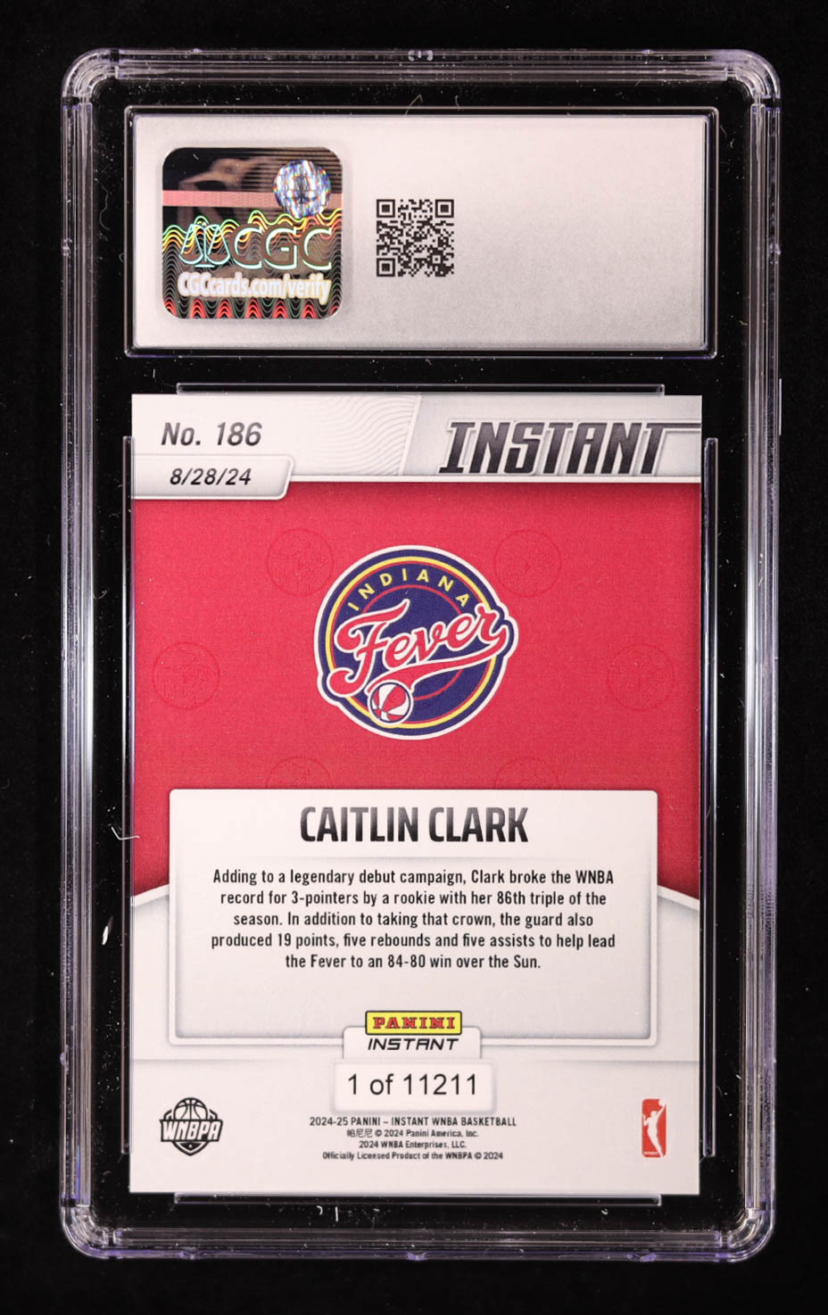 Caitlin Clark 2024-25 Panini Instant WNBA #186 RC (CGC 10) | Pristine Auction