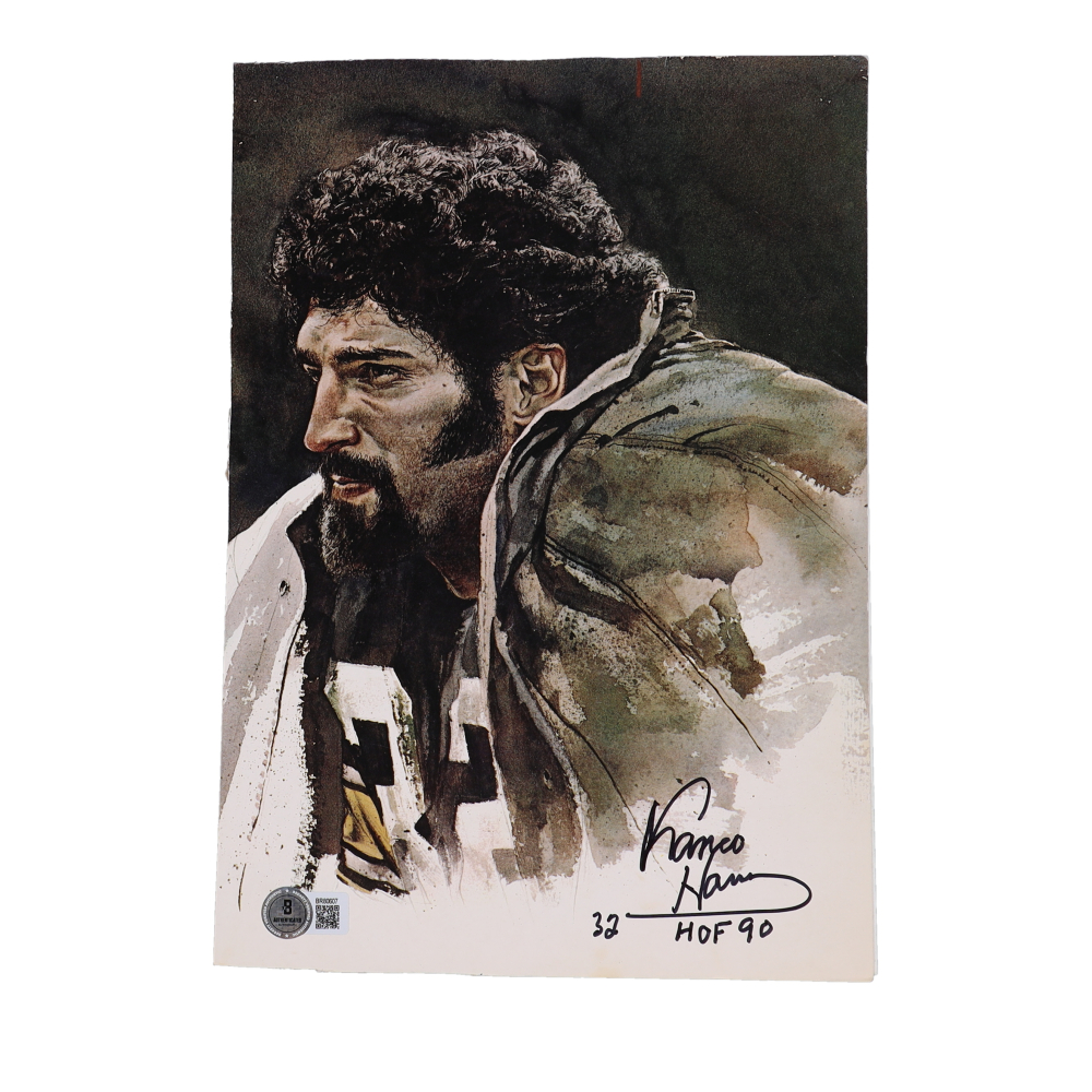 Franco Harris Signed Steelers 8x10 Magazine Cut Inscribed "HOF 90 ...