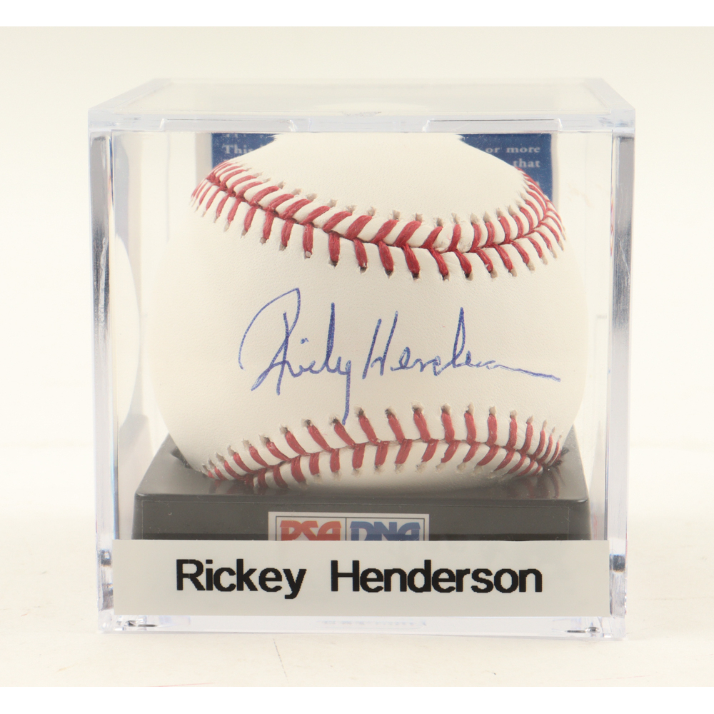 Rickey Henderson Signed OML Baseball With Display Case (PSA | Autograph ...