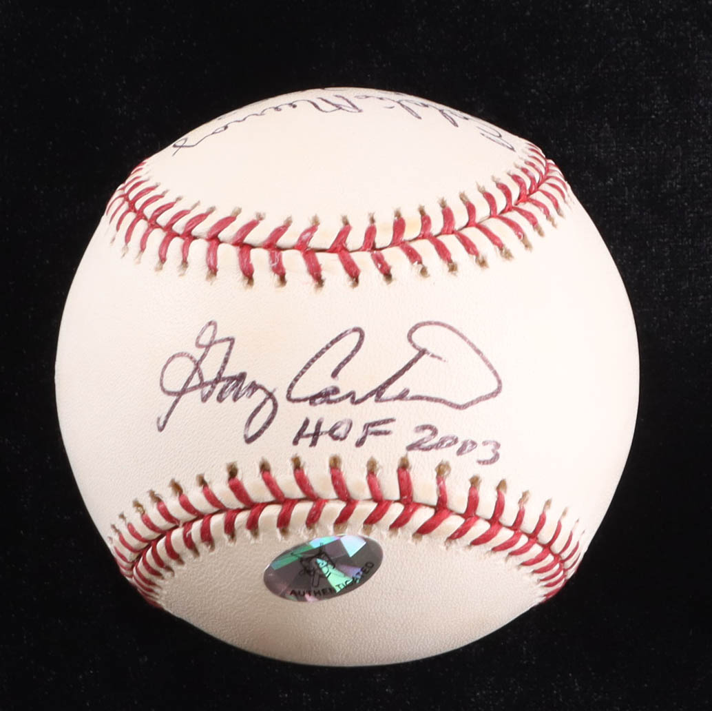 Gary Carter & Eddie Murray Signed OML Baseball Twice-Inscribed "HOF ...