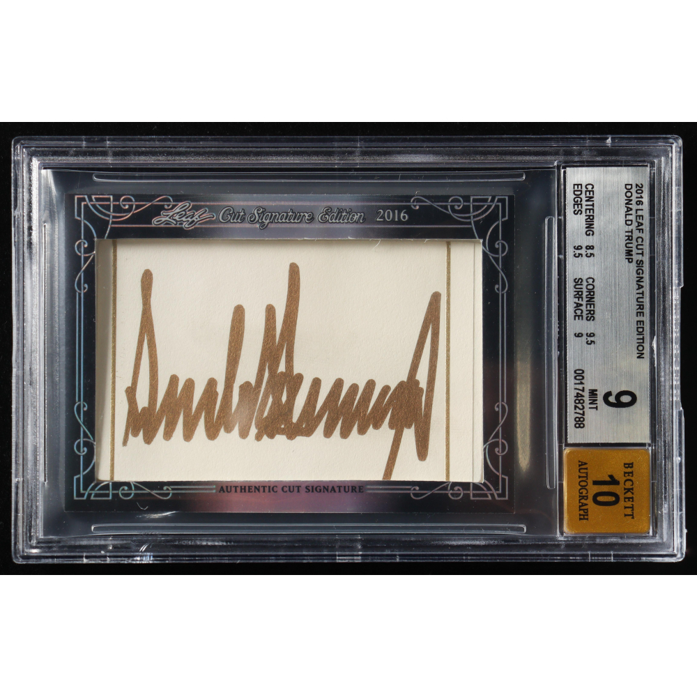 Donald Trump 2016 Leaf Cut Signature Edition #NN (BGS 9 | Auto 10 ...