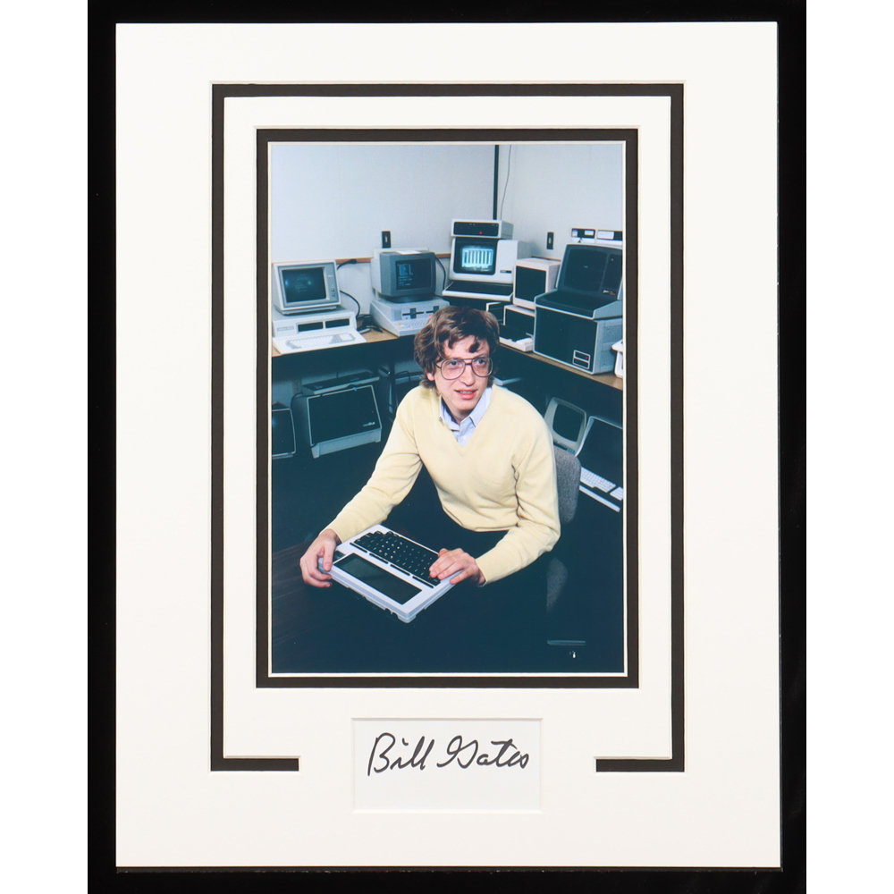 Bill Gates Signed 11x14 Custom Matted Cut Display (AutographCOA ...