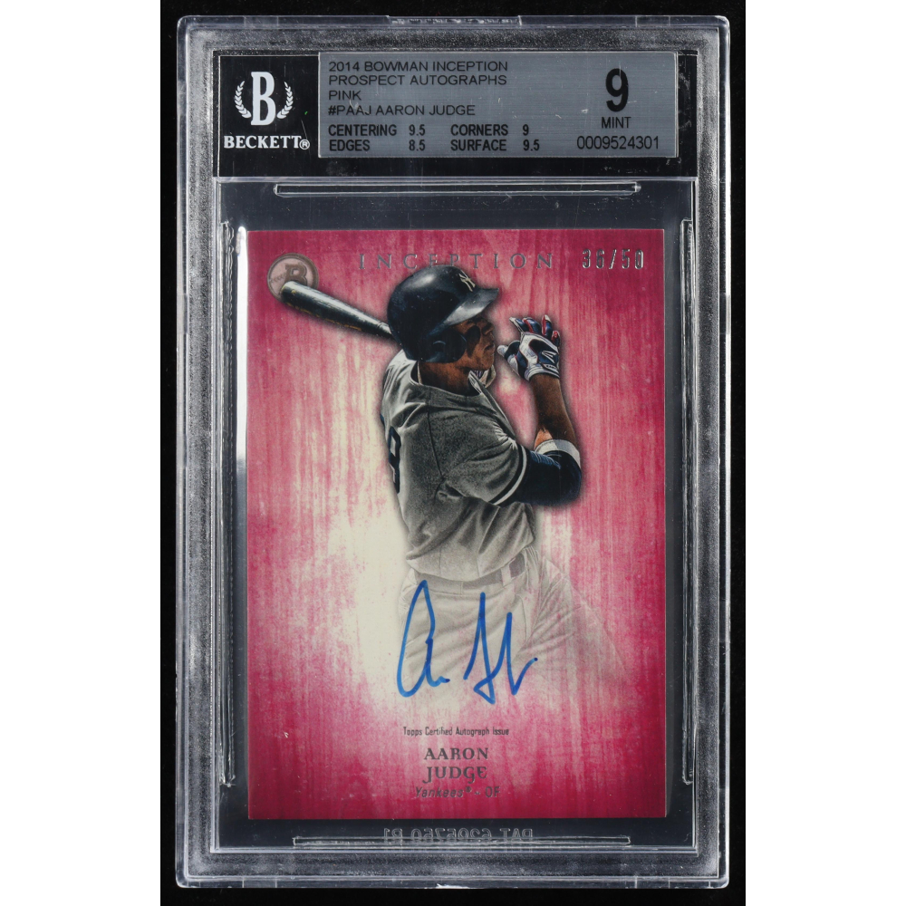 Aaron Judge 2014 Bowman Inception Prospect Autographs Pink #PAAJ RC #36 ...