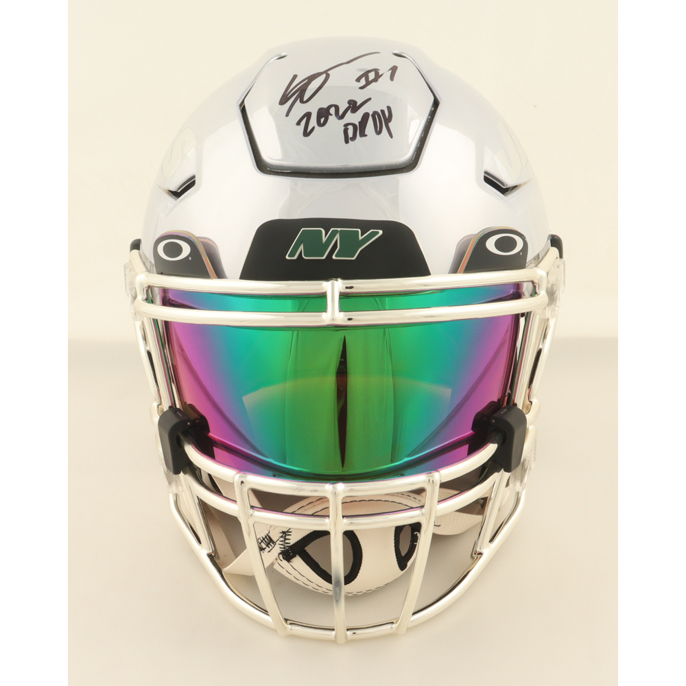 Ahmad "Sauce" Gardner Signed Jets Full-Size Authentic On-Field Chrome Speed-Flex Helmet With ...