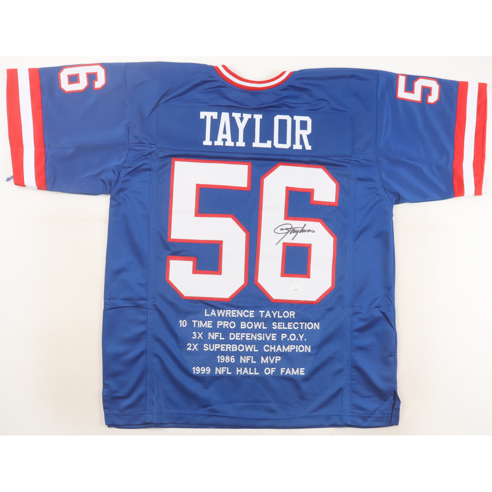 Lawrence Taylor Signed Career Highlight Stat Jersey (JSA) | Pristine ...