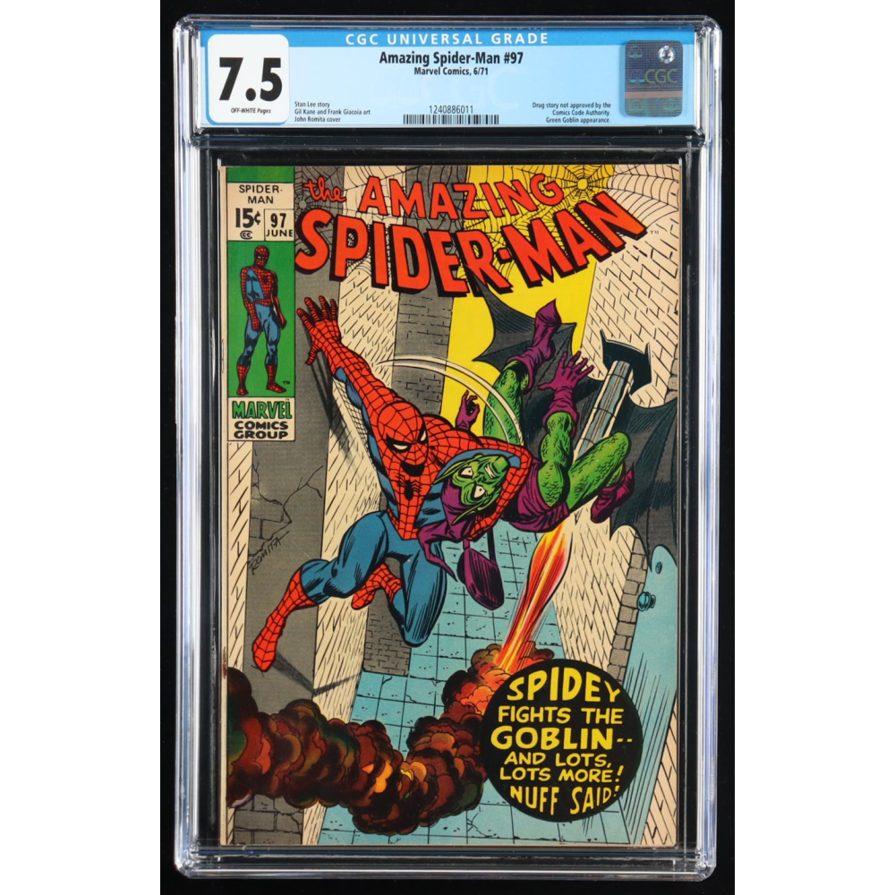1971 "The Amazing Spider-man" Issue #97 Marvel LE Comic Book (CGC 7.5 ...
