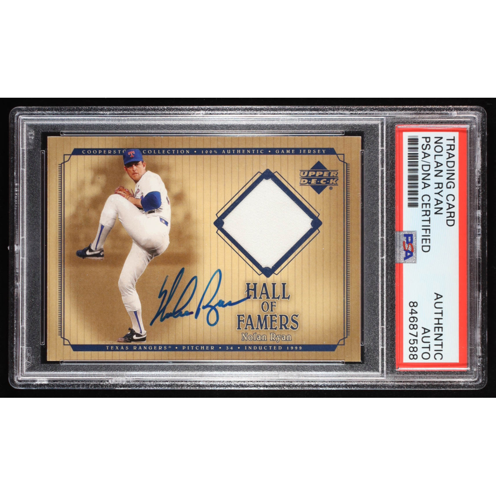 Nolan Ryan Signed 2001 Upper Deck Hall of Famers Game Jersey Autograph ...