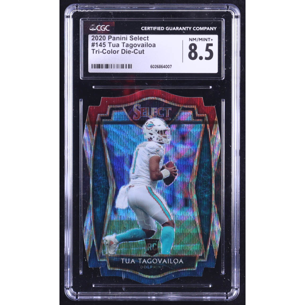 Tua Tagovailoa 2020 Select Prizm Tri Color Die Cut #145 RC (CGC 8.5 ...