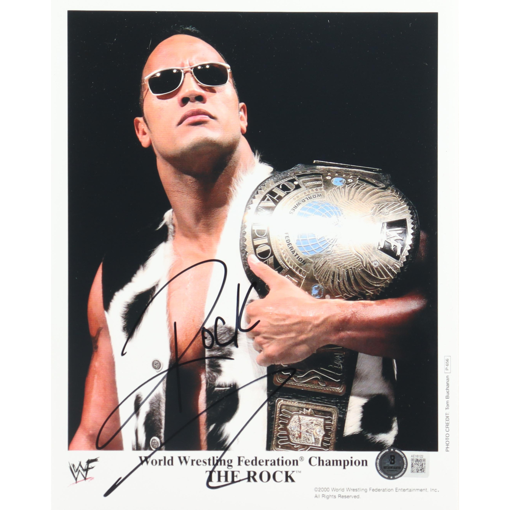 The Rock Signed WWE 8x10 Photo (Beckett) | Pristine Auction