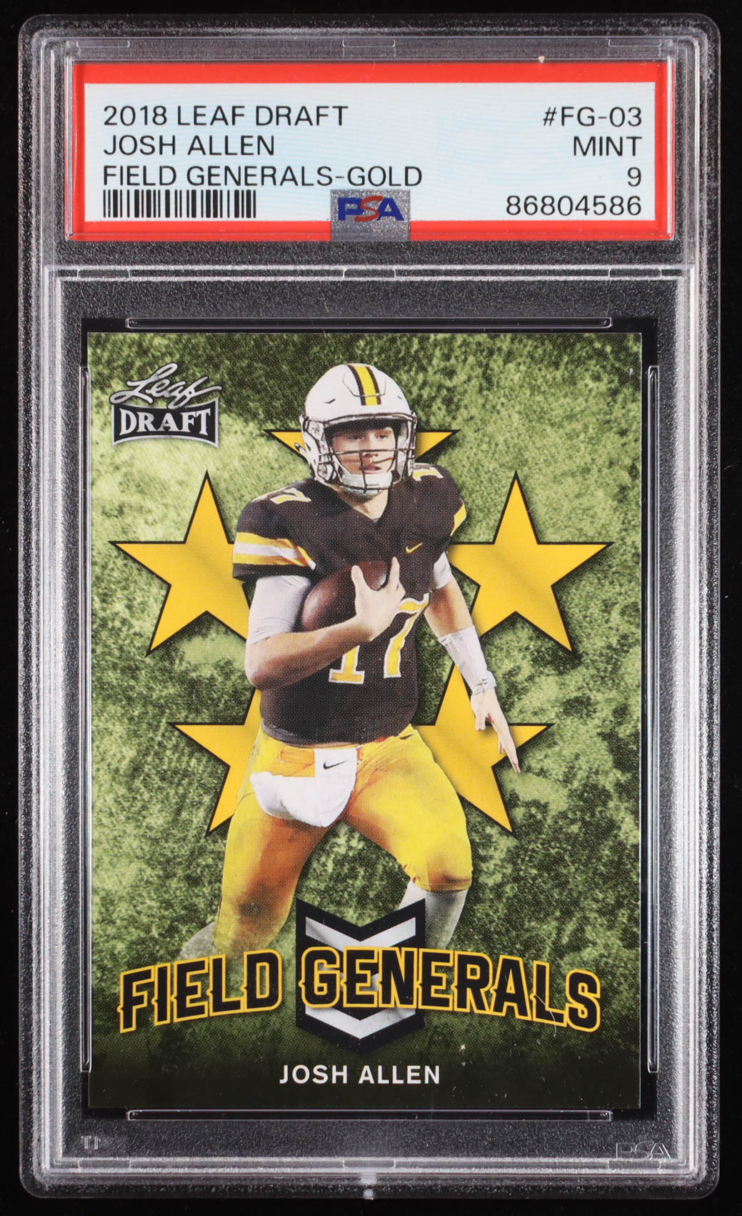 Josh Allen 2018 Leaf Draft Field Generals Gold #FG03 RC (PSA 9 ...