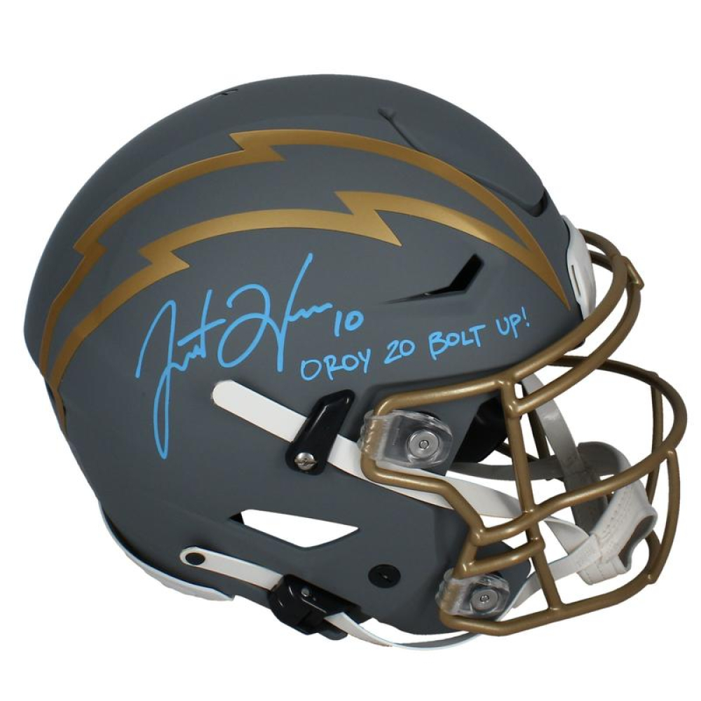 Justin Herbert Signed LE Chargers Full-Size Authentic On-Field Slate ...