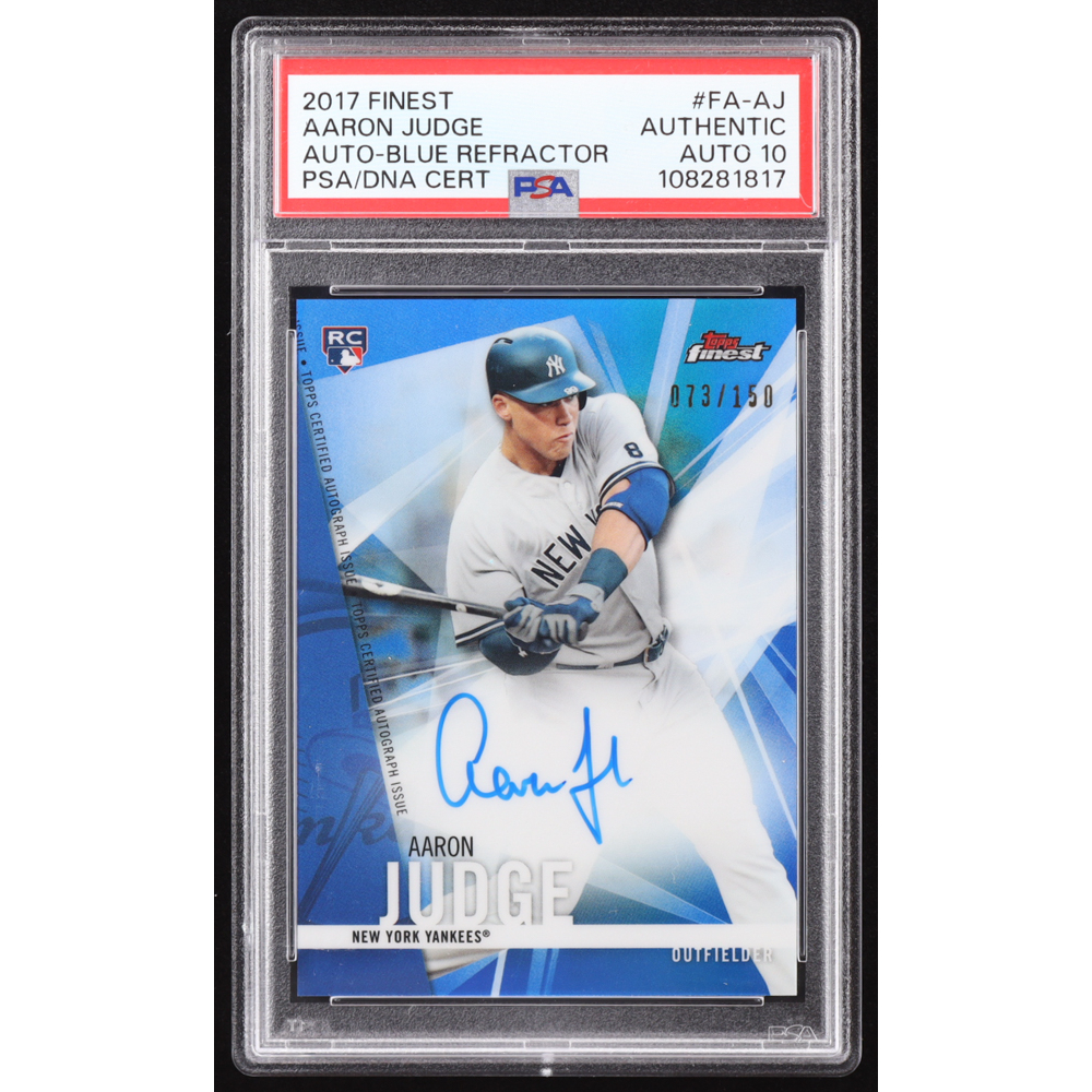 Aaron Judge 2017 Topps Finest Autographs Blue Refractor #FAAJ 73/150 RC ...