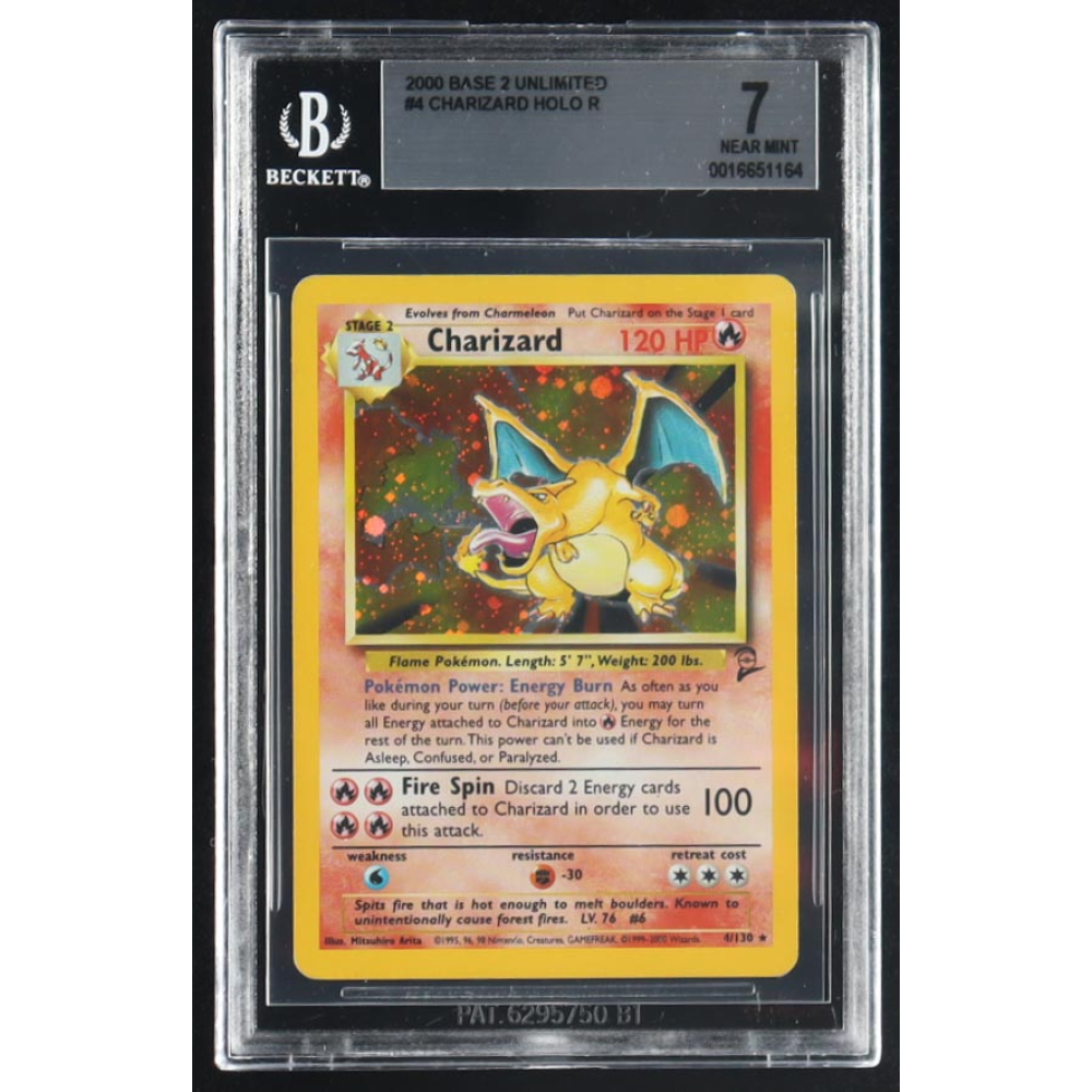 Charizard HOLO R 2000 Pokemon Base 2 Unlimited #4 (Beckett 7 ...