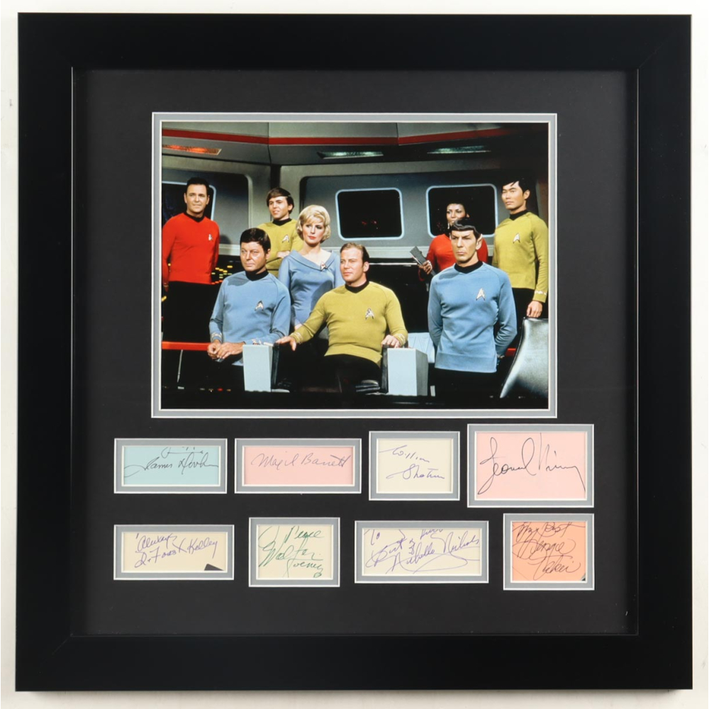 "Star Trek" Custom Framed Cut Display Cast-Signed By (8) with William ...