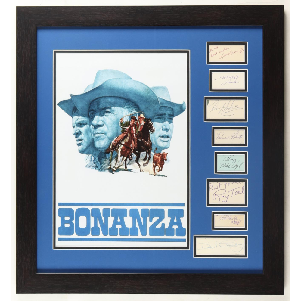 "Bonanza" Custom Framed Cut Display Cast-Signed By (8) with Lorne ...