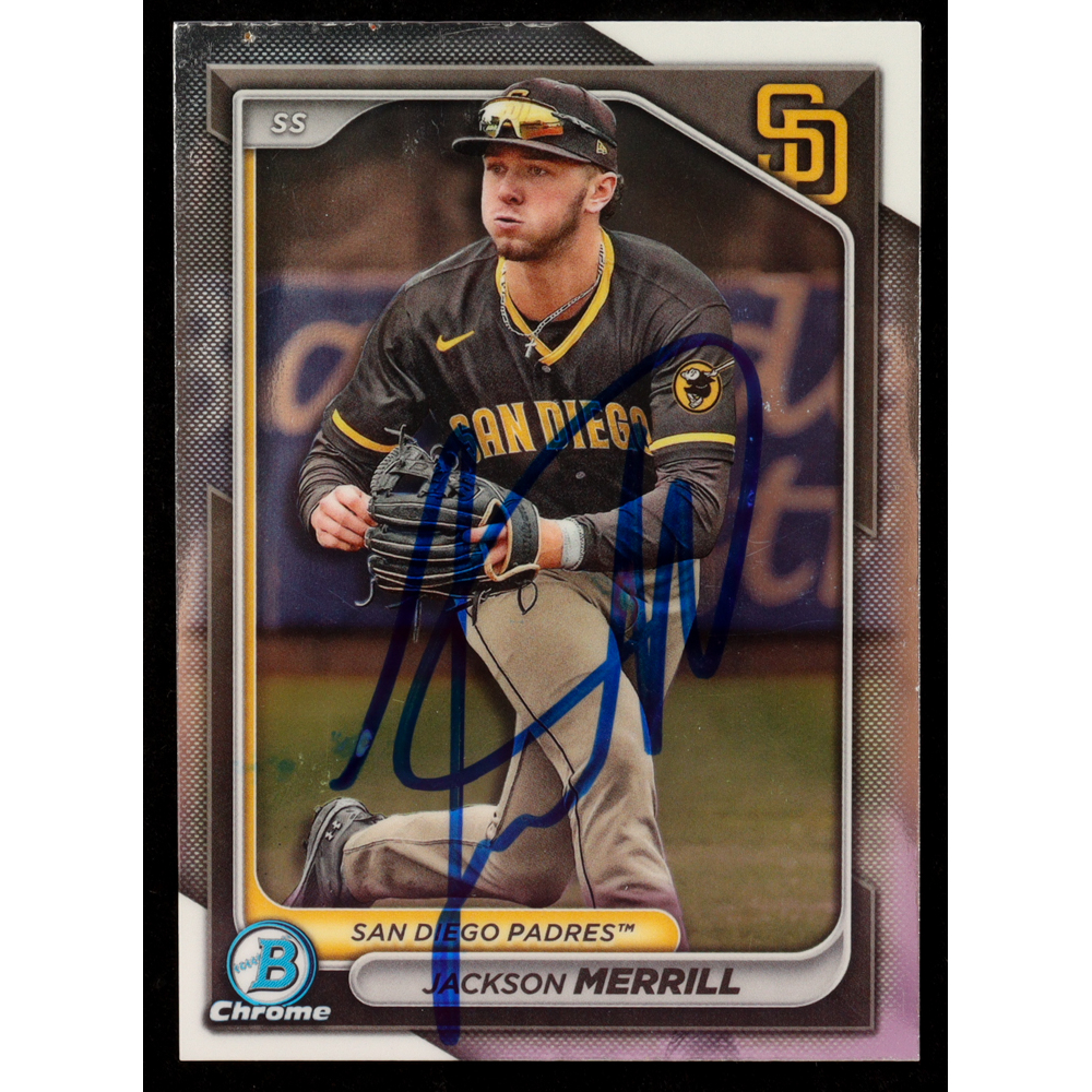 Jackson Merrill Signed 2024 Bowman Chrome Prospects #BCP145 RC (JSA ...
