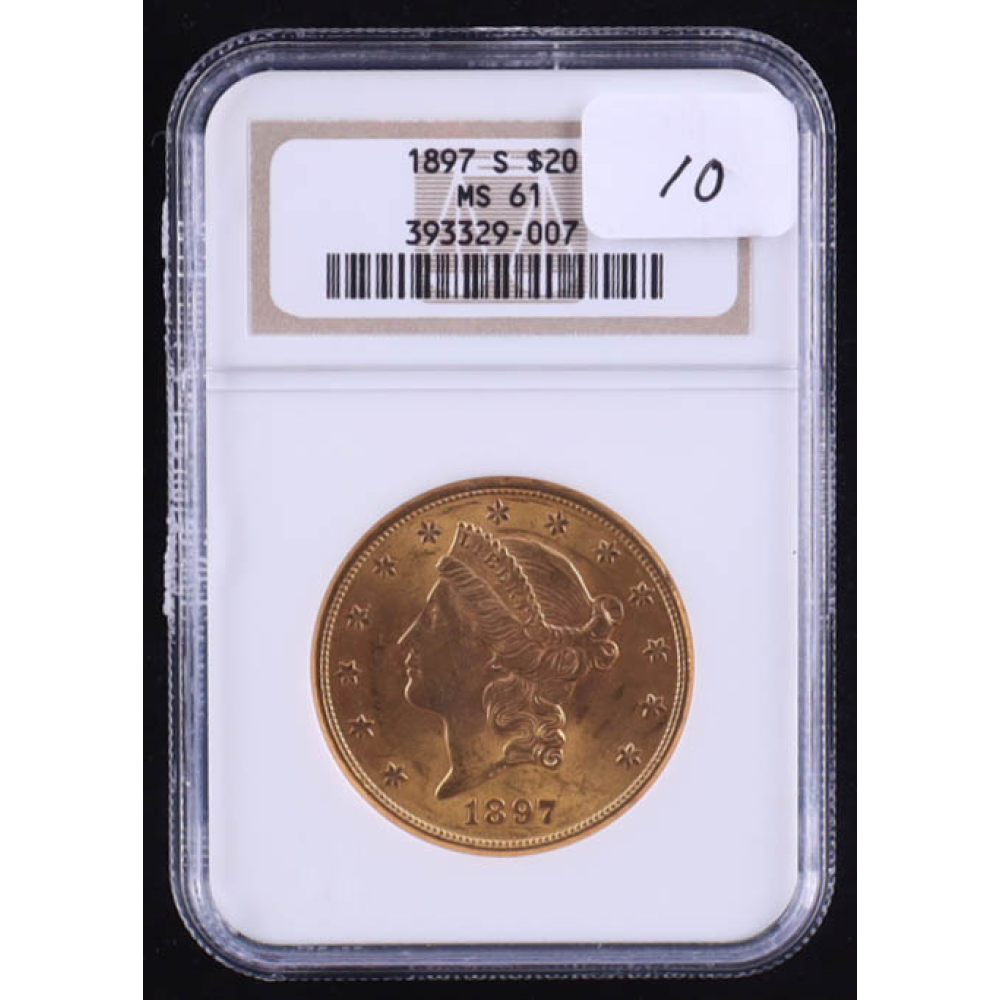 1897-S $20 Liberty Double Eagle Gold Coin (NGC MS61) | Pristine Auction