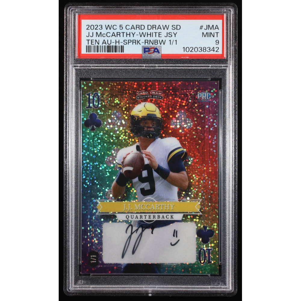 JJ McCarthy 2023 Wild Card 5 Card Draw Stacked Deck Rainbow Sparkle ...