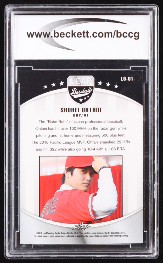 Shohei Ohtani 2018 Leaf Ohtani Baseball #LB01 RC (BCCG 10) | Pristine Auction