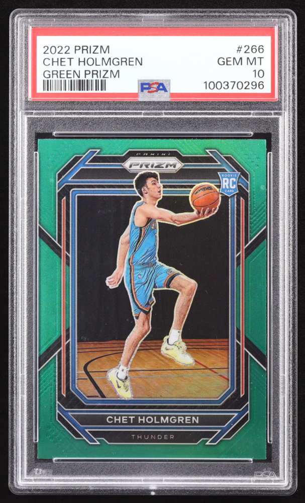 Chet Holmgren 2022-23 Panini Prizm Green Prizm #266 RC (PSA 10 ...