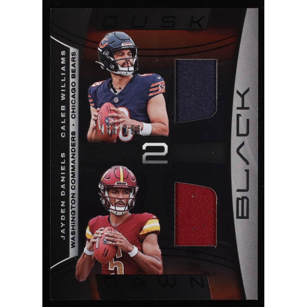 Jayden Daniels / Caleb Williams 2024 Panini Black Dusk 2 Dawn Jerseys ...