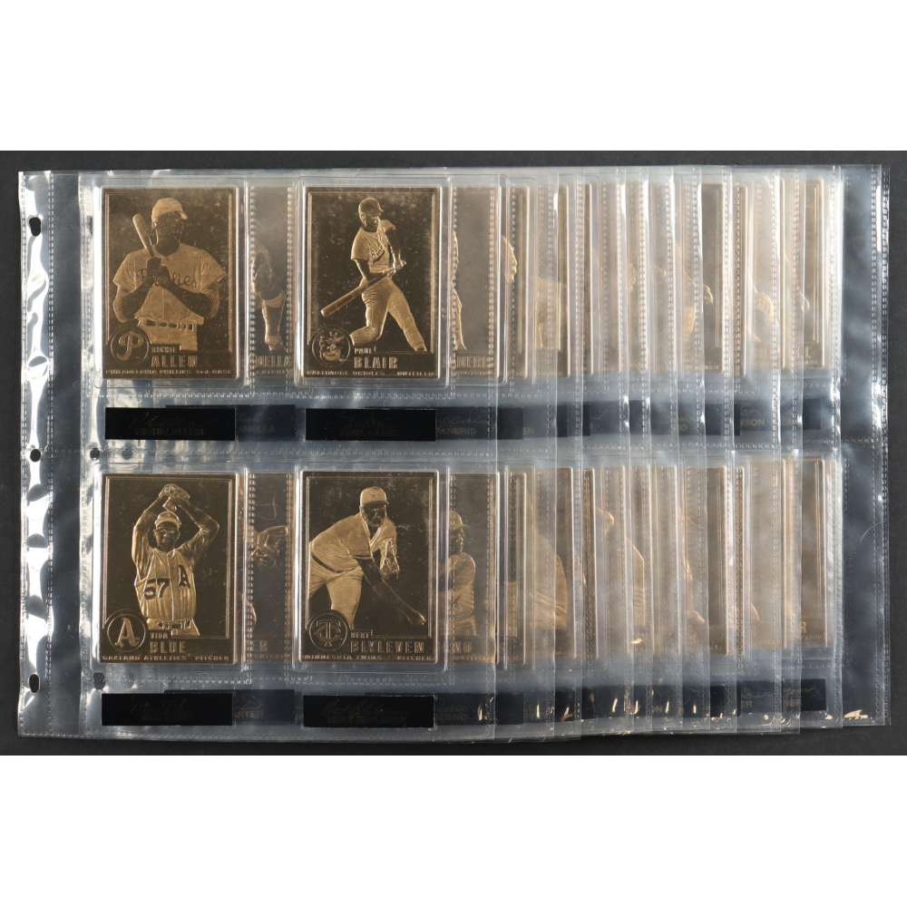 Complete Set of (50) Danbury Mint 22kt Gold Baseball Cards With ...