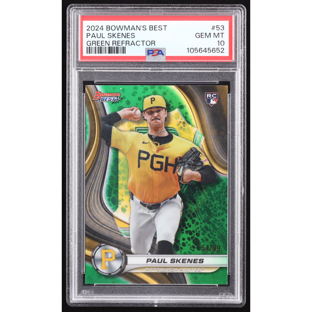 Paul Skenes 2024 Bowman's Best Green Refractors #53 #54/99 RC (PSA 10 ...