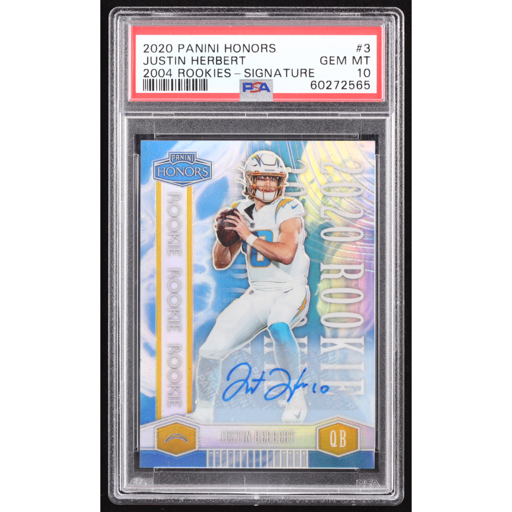 Justin Herbert Signed 2020 Panini Honors '04 Honors Rookie Signatures ...