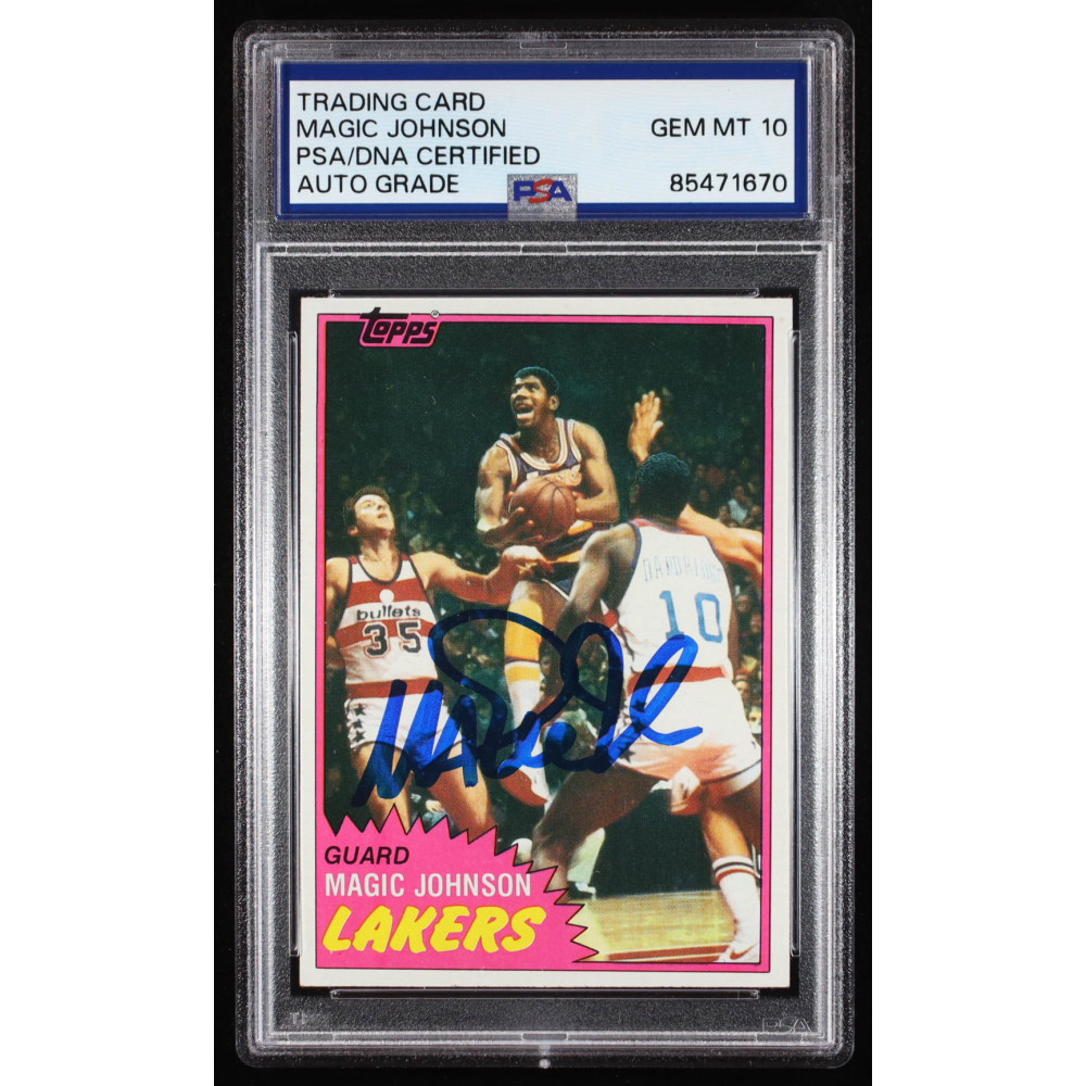 Magic Johnson Signed 1981-82 Topps #21 (PSA | Autograph Grade 10 ...