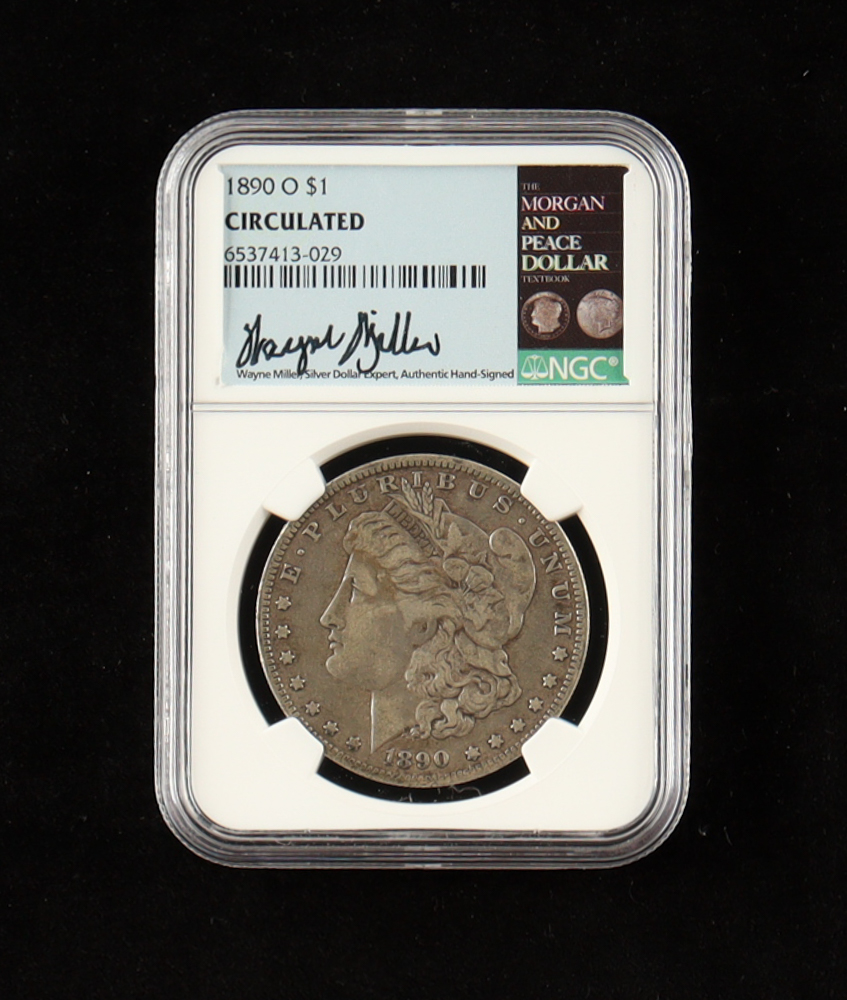 1890-O Morgan Silver Dollar - Wayne Miller Hand-Signed Label (NGC ...