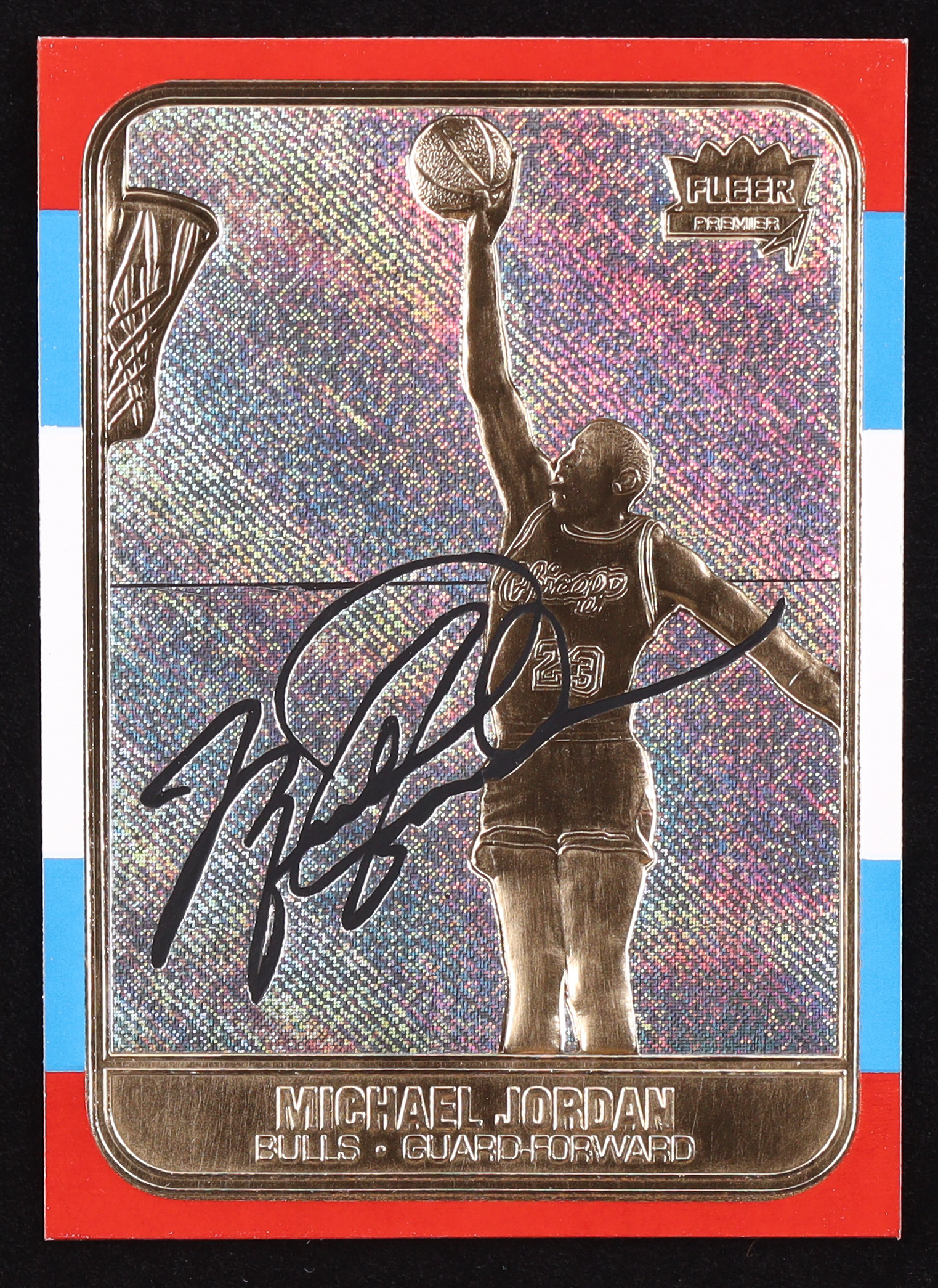 Michael Jordan 1997 Fleer Premier Signature Series Holo Prism Refractor ...