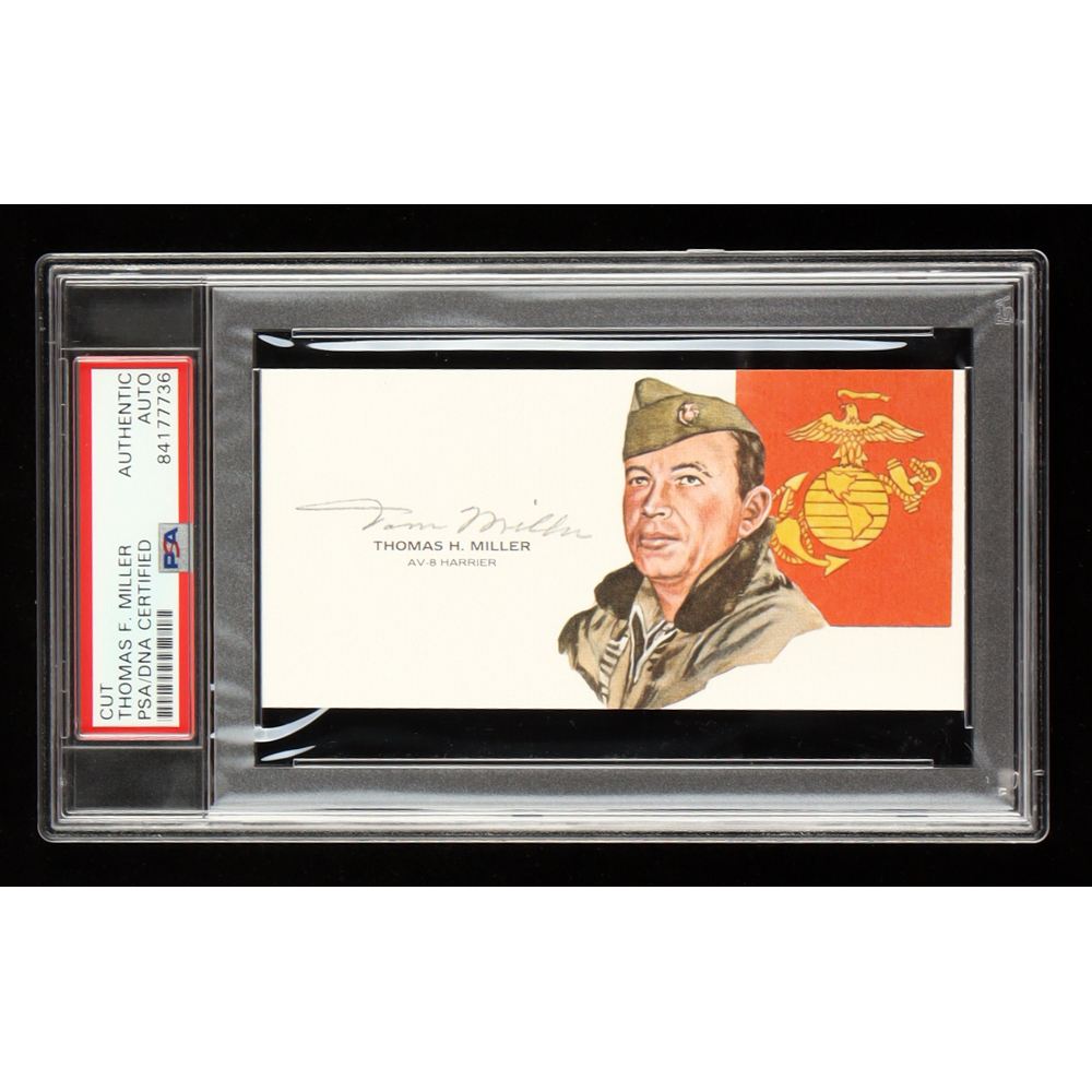 Thomas Miller Signed Cut Signature WWII USMC AV-8 Harrier Pilot & DFC ...