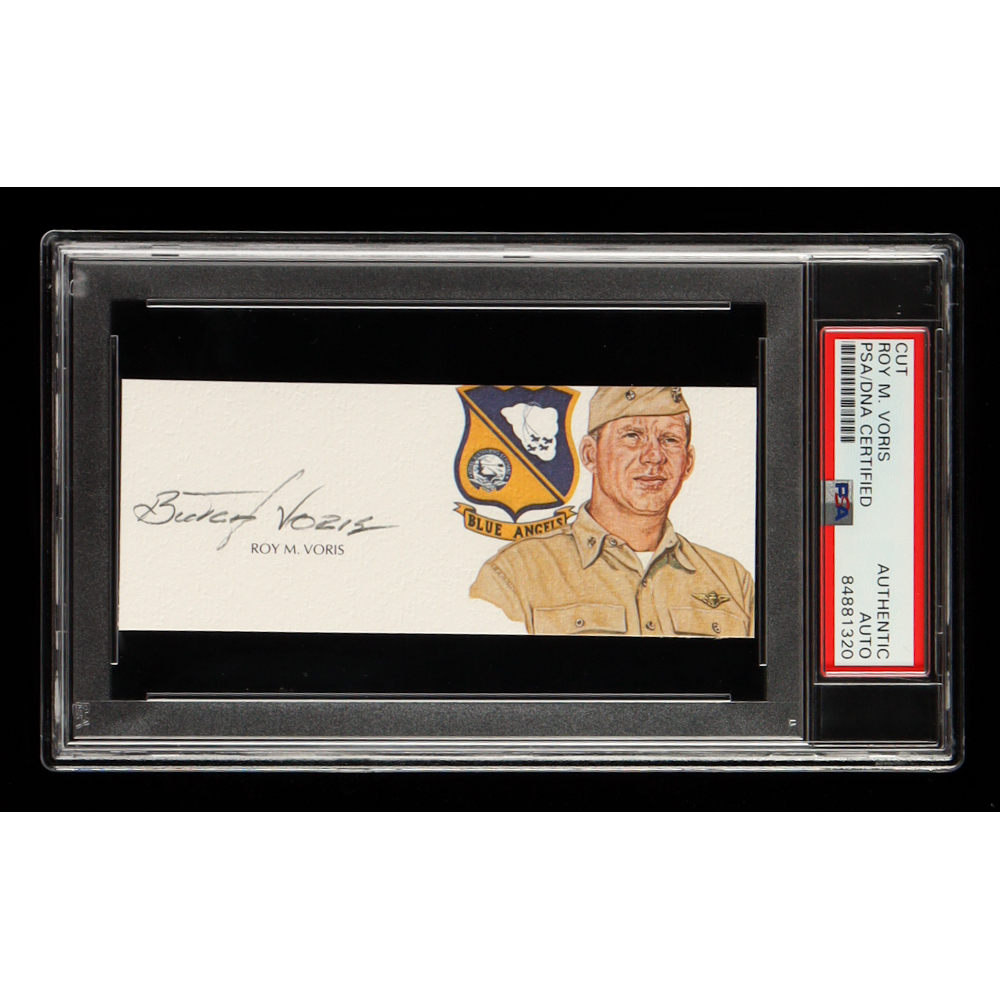 Butch Voris Signed Cut Signature with Portrait WWII Ace & Blue Angels ...