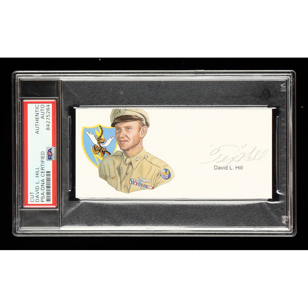 David "Tex" Hill Signed Index Card WWII AVG Flying Tigers Ace 12.25 ...