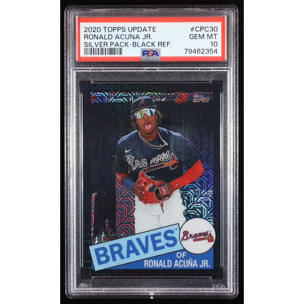 Ronald Acuna Jr. 2020 Topps Update '85 Topps Silver Pack Chrome Black Refractors #CPC30 (PSA 10 ...