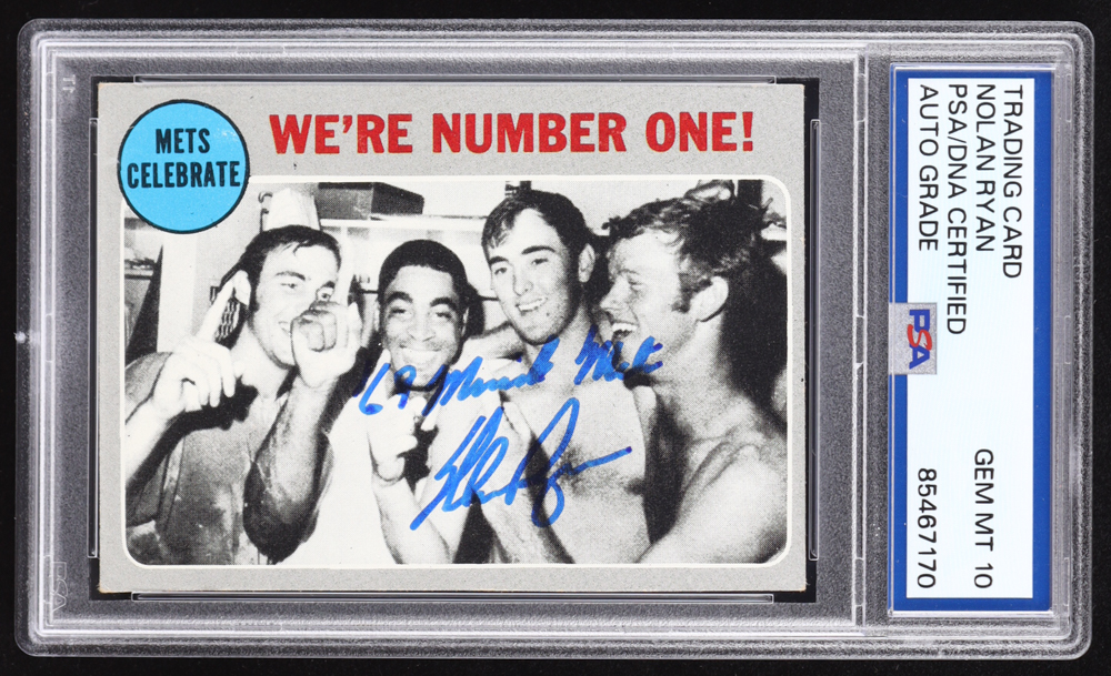 Nolan Ryan Signed 1970 Topps Playoff Summary / Mets Celebrate #198 "69 ...