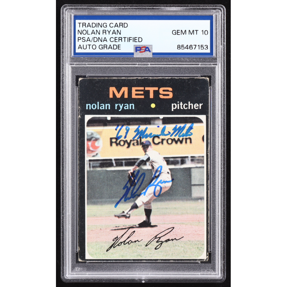 Nolan Ryan Signed 1971 Topps #513 "'69 Miracle Mets" (PSA Authentic ...
