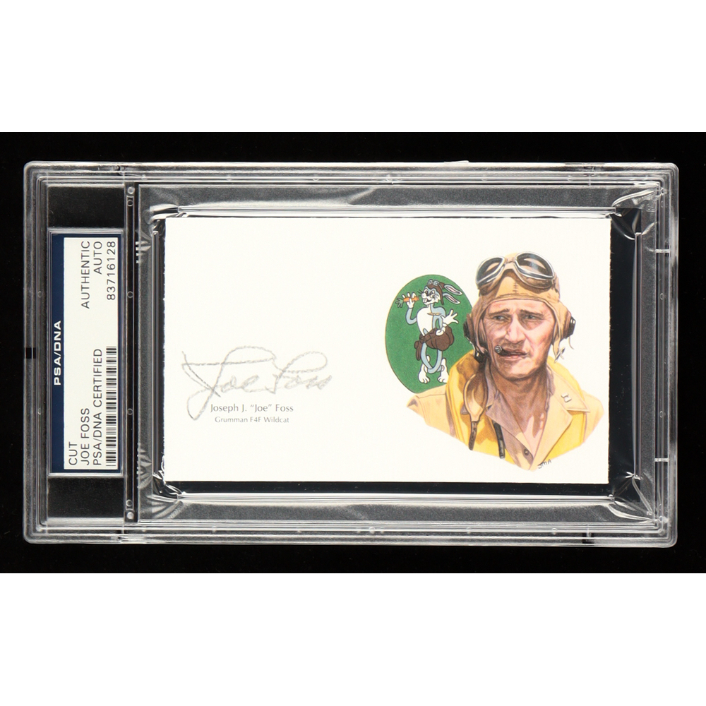 Joe Foss Signed Cut Signature (PSA) WWII USMC Ace & Medal of Honor ...