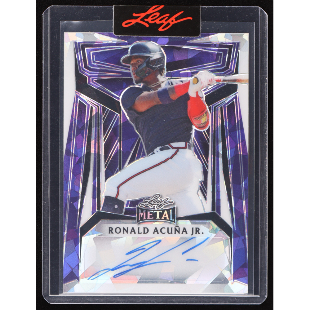 Ronald Acuna Jr. Leaf Metal Autograph Purple Crystal Pre-Production ...